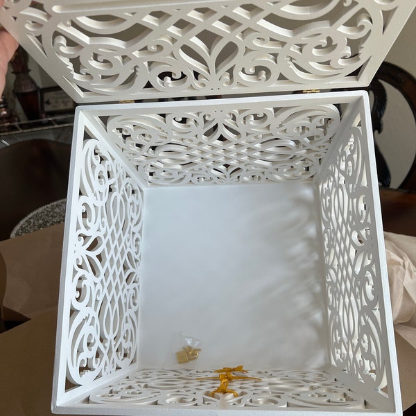 Wedding Card Box With Slot Lock Wedding Money Box Rustic Card Box ...