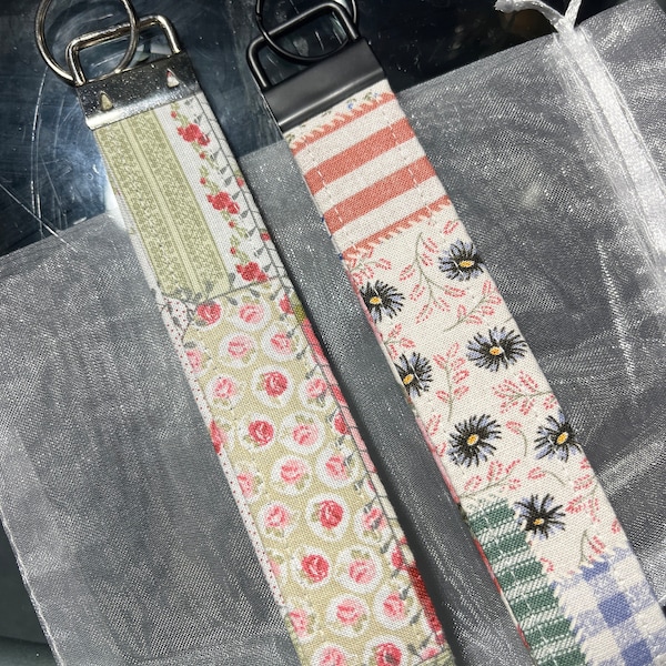 Patchwork Keychain Wristlet - Etsy