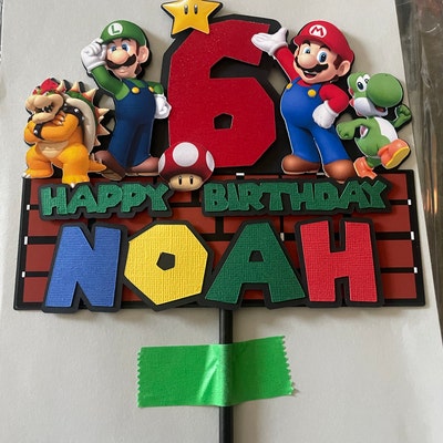 Super Mario Happy Birthday Banner Mario Birthday Banner Super Mario ...