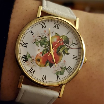 Wristwatch Apples, Watch Fruit, Women's Watch, Wristwatch, Leather ...