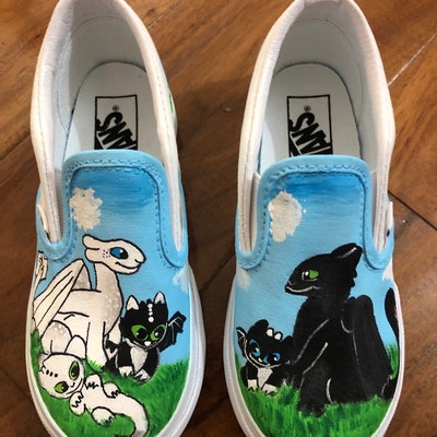 How to Train Your Dragon Painted Shoes - Etsy