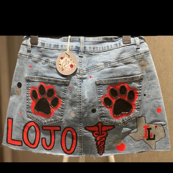 Custom Painted Denim Jeans: Personalized School Spirit, Graduation - Etsy