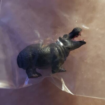 Tiny Hippo Figurine Soft Plastic Hippopotamus for Fairy Garden, Diorama ...