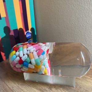 Pop-art 6 Inch Resin Pill Resin Pill Custom Pill Pharmacy Handmade Art ...