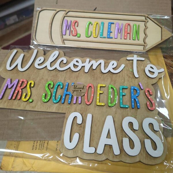 Teacher Classroom Sign, Teacher Name Sign, Pencil Name Sign, Teacher ...