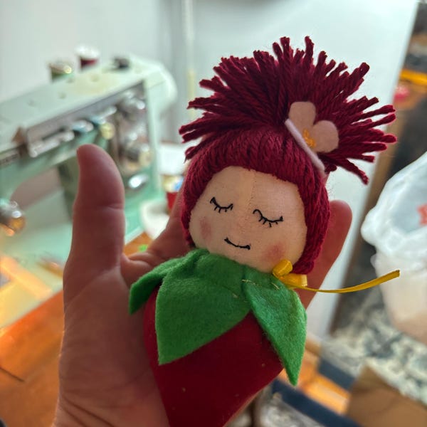 Strawberry Doll Sewing Pattern and Tutorial, Strawberry Toy Pattern ...