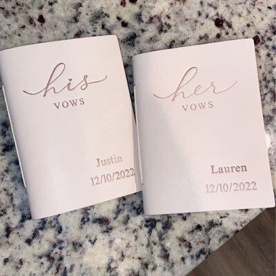 His and Her Vow Books, Leather Vows Book ,custom Vows Booklet ...