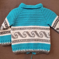 White Buffalo Pattern 16 Cowichan Salish Sweater Knit Cardigan Native ...