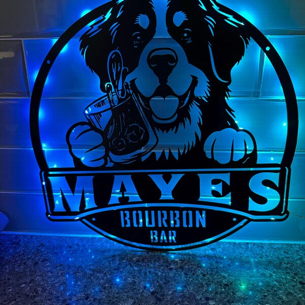 Custom Cactus Desert Mountain Metal Wall Art LED Light Personalized ...