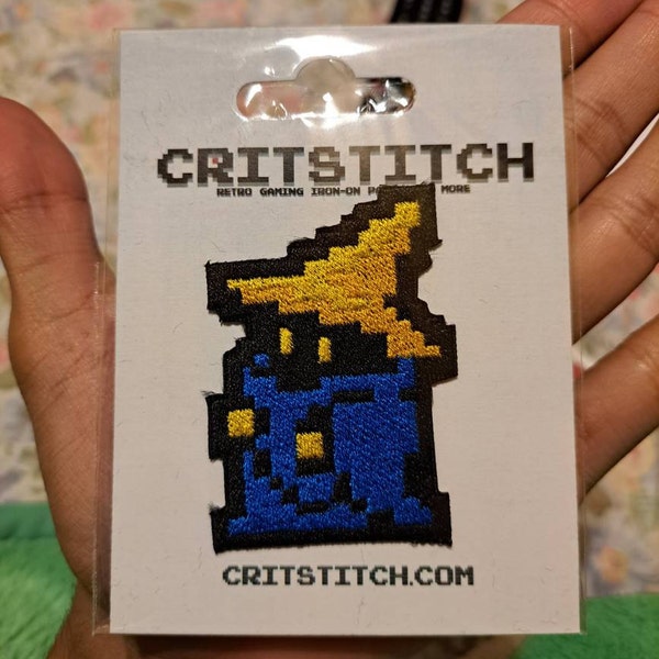 8 Bit Final Fantasy Black Mage Shiny Metallic Embroidery Iron on Patch ...