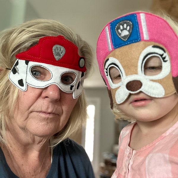 Puppy Pilot Mask, Child Size, Dress Up, Quiet Play, Costume, Felt Mask ...