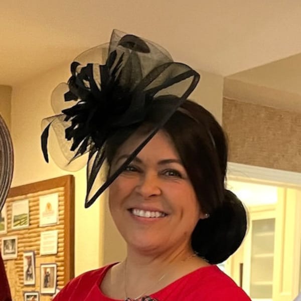 Turquoise Color Spray Crinoline Fascinator on Headband Kentucky Derby ...