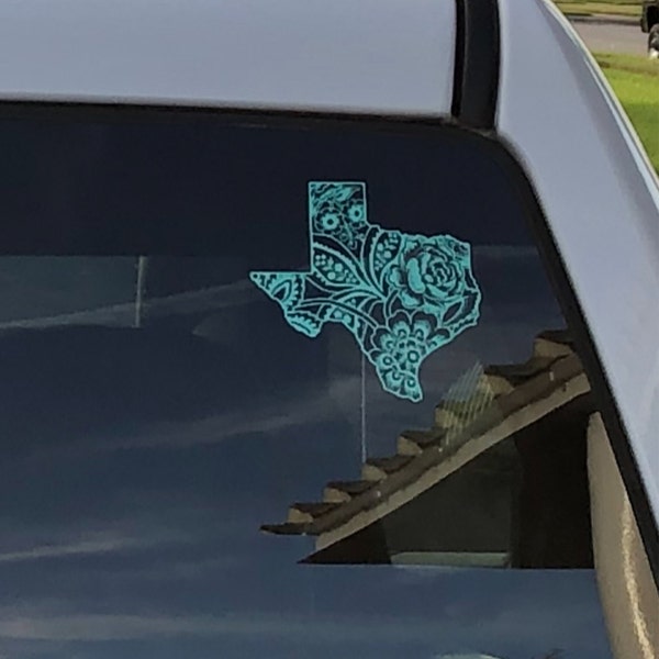 Texas Decal | Vinyl Decal | Car Window Decal | Texas Rose | Texas ...