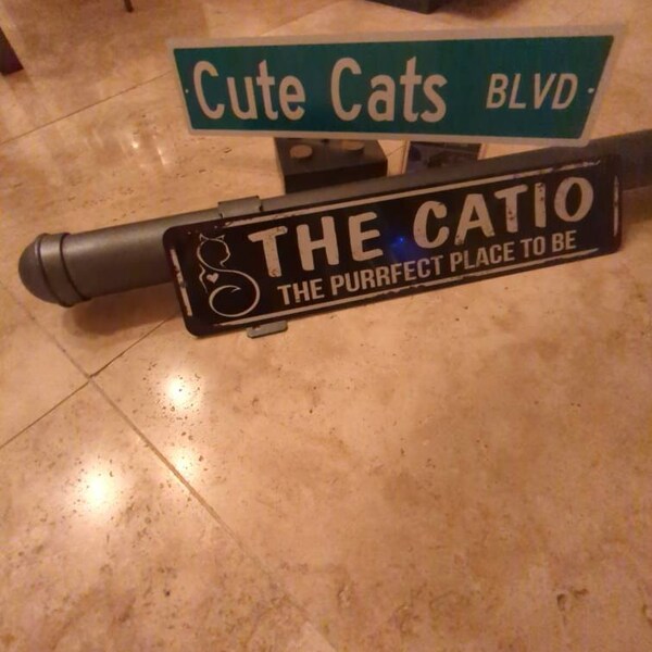 Catio Sign the Catio the Purrfect Place to Be Cute Catio Sign Vintage ...