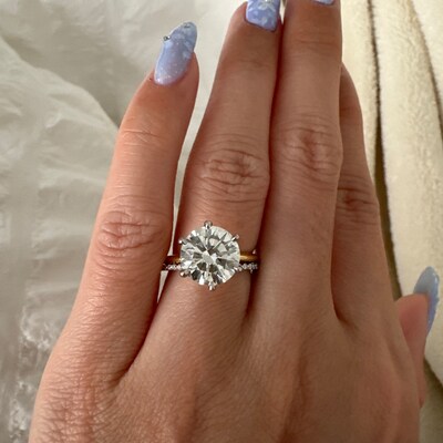 Floating Bubble Wedding Band Women / Single Prong Set Full Eternity ...