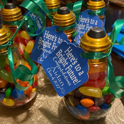 Graduation Favors Here's to A Bright Future Personalized Tag Graduation ...