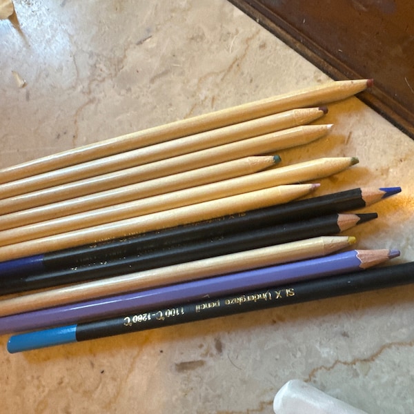 Pottery Underglaze Pencils, 12pcs, Wooden, Hand-painted Hook Line, DIY ...