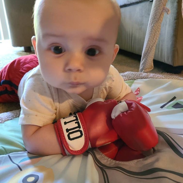 Adorable Personalized Baby Boxing Gloves – Custom Embroidered Keepsake ...