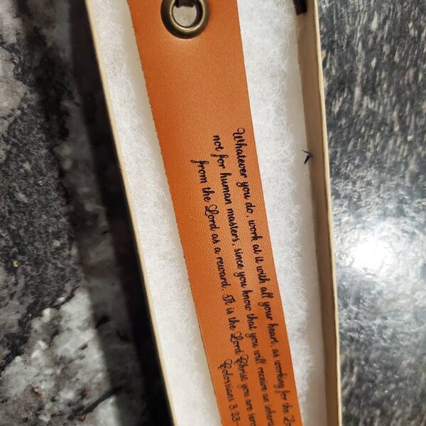 Bible Bookmark, Scripture Bookmark, Custom Leather Bookmark, Leather ...
