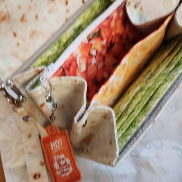 Burrito Wallet With Chain Crossbody / Shoulder Strap or Wristlet Strap ...