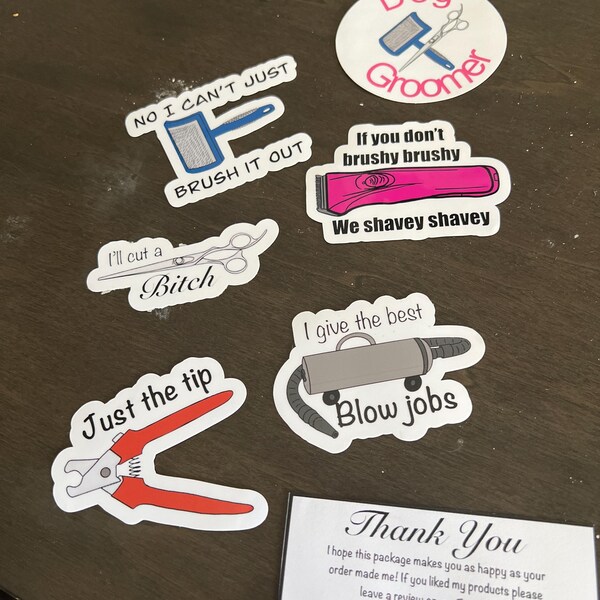 Dog Grooming Professionals Funny Stickers, Groomer Sticker Pack ...