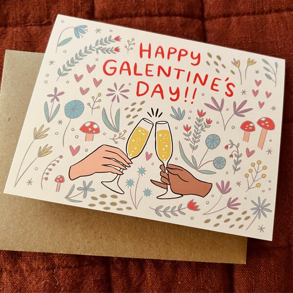 Galentine's Day Greeting Card - A2 4.25"x5.5" - Galentines Palentines ...