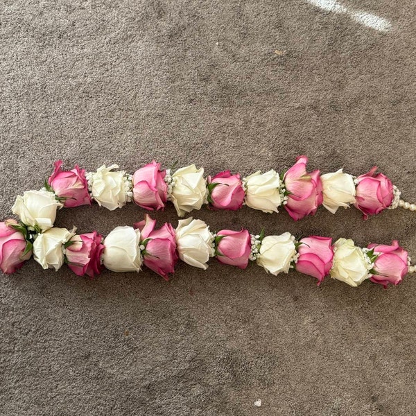 Fresh Flowers Wedding Varmala, Bride and Groom Mala, Wedding Ceremony ...