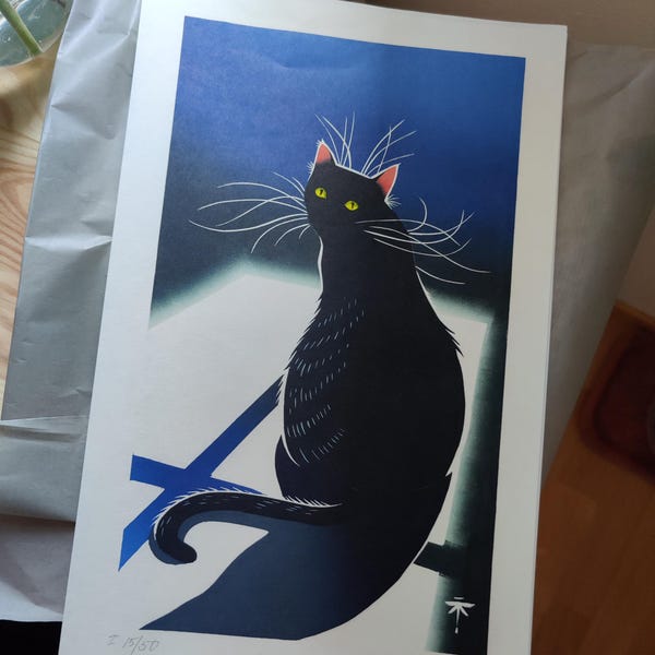 Dumbfounded Hand-printed Linocut Art 29x45,5 Cm - Etsy