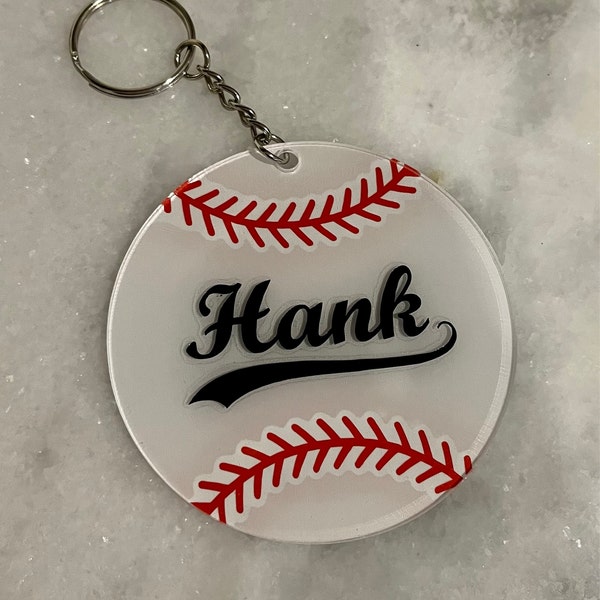Personalized Baseball Bag Tag: Acrylic Team Player Keychain - Etsy