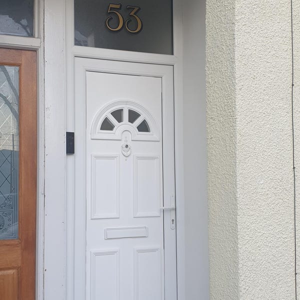 Custom Fanlight Door Number With a Bold Black Shadow, Classic Victorian ...