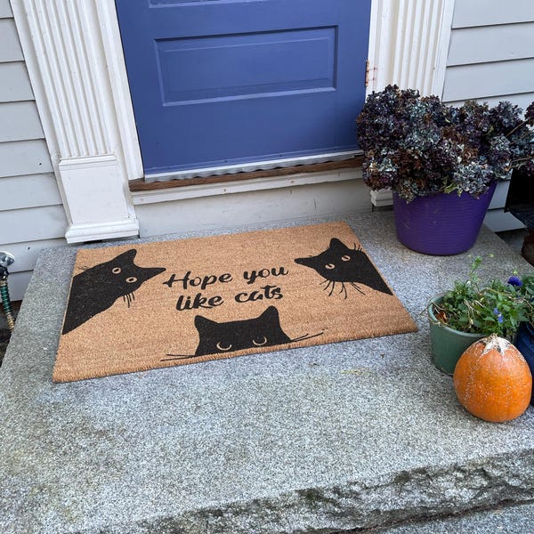 Hope You Like Cats Doormat Cat Door Mat Cat Welcome Mat Cat Gift Funny ...