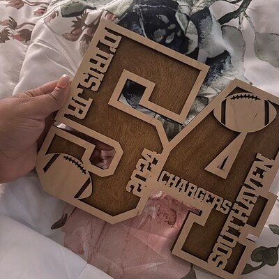 Custom Senior Athlete Number, Sports Number Wood Cutout, Custom Sports ...