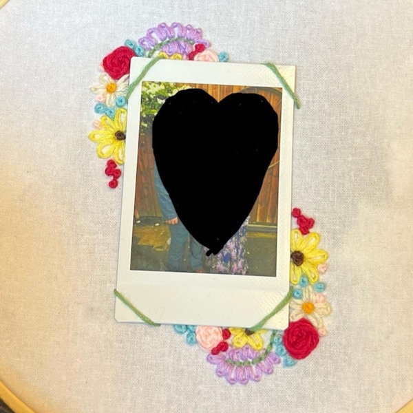 Instax Mini Polaroid Picture Frame- Hand Embroidery Pattern- Digital ...