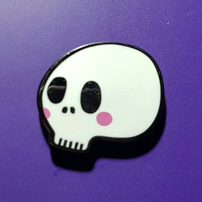 Cute Skull Enamel Pin - Etsy UK