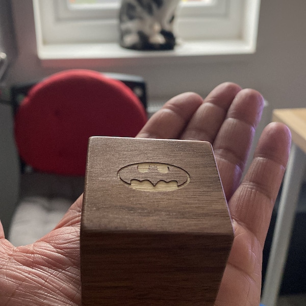 Handmade Walnut Wood Engagement Ring Case for Proposals. Round Rustic ...