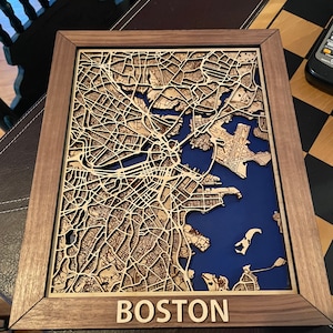 Custom 3D Map on Wood Any City Laser Cut/engraved 5 Layers - Etsy