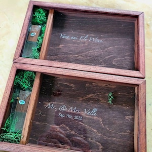 Wood Photo Box for Photo 4x6 & USB Box Holder 4x6 Proof Box USB Stick 3 ...