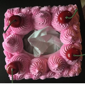 Pink Cake Tissue Box Cover - Etsy
