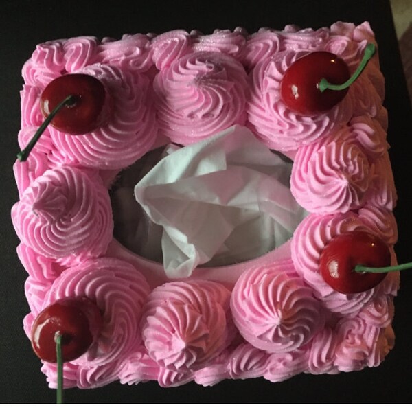 Pink Cake Tissue Box Cover - Etsy