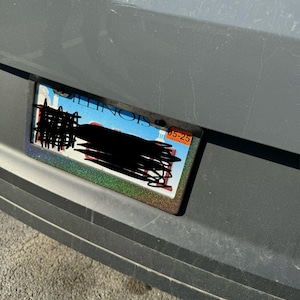 Custom Color Glitter Resin License Plate Frame With Glow in the Dark ...