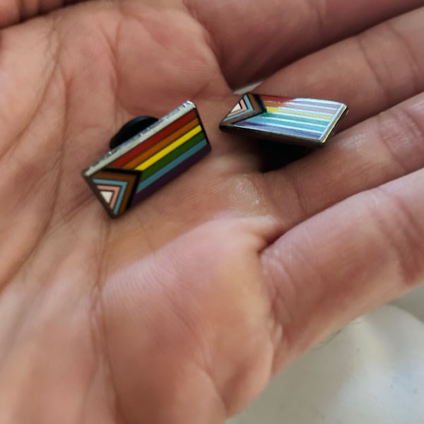 Progress Pride Flag Pin — Enamel Badge Rainbow Inclusive Gay LGBT ...