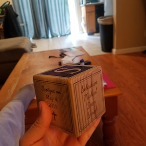 Baptism Block Christening Dedication Catholic Gift Block Personalized ...