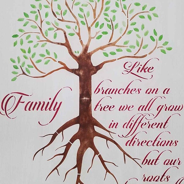 Family Tree Sign Stencil - Family Like Branches on a Tree - Wall ...