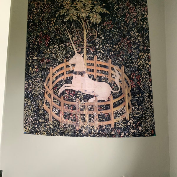 Medieval Unicorn Tapestry - the Unicorn in Captivity (printed) - Etsy