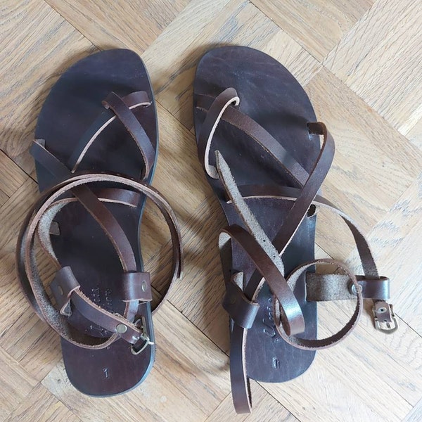 Roman Gladiator Sandals, Greek Sandals, Leather Bodrum Sandals, Brown ...
