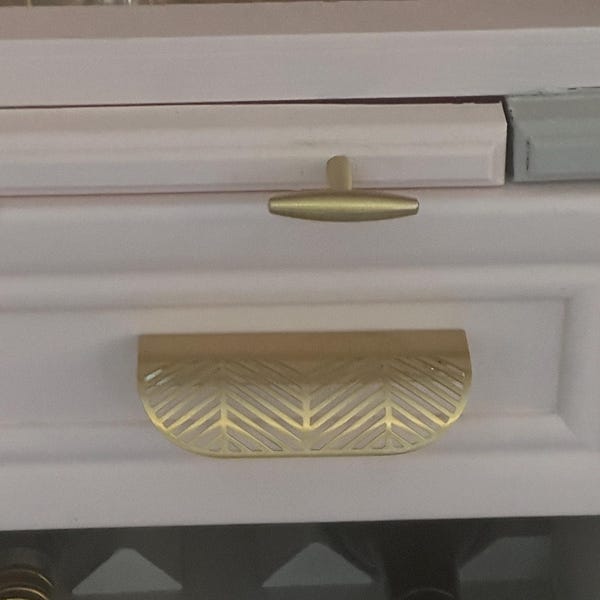 Brass Gold Semi Circle Cabinet Pulls Handles Half Round Knobs Custom ...