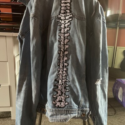 Spine Back Patch Goth Patch Patch Bone Large Patch Embroidered Patch Skeleton Horror Patch Punk ...