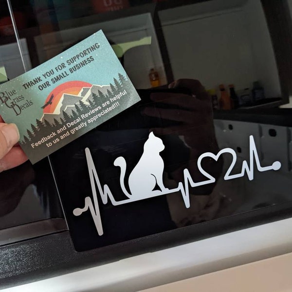 Cat Heartbeat Lifeline Decal Sticker | K1011 | Cat Lover - Etsy