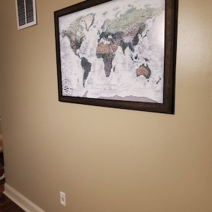 Nautilus World Map Push Pin, World Map Wall Art With USA National Parks ...