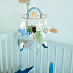 Pink Surfboard Mobile Baby Girl Mobile Baby Mobile Ocean - Etsy